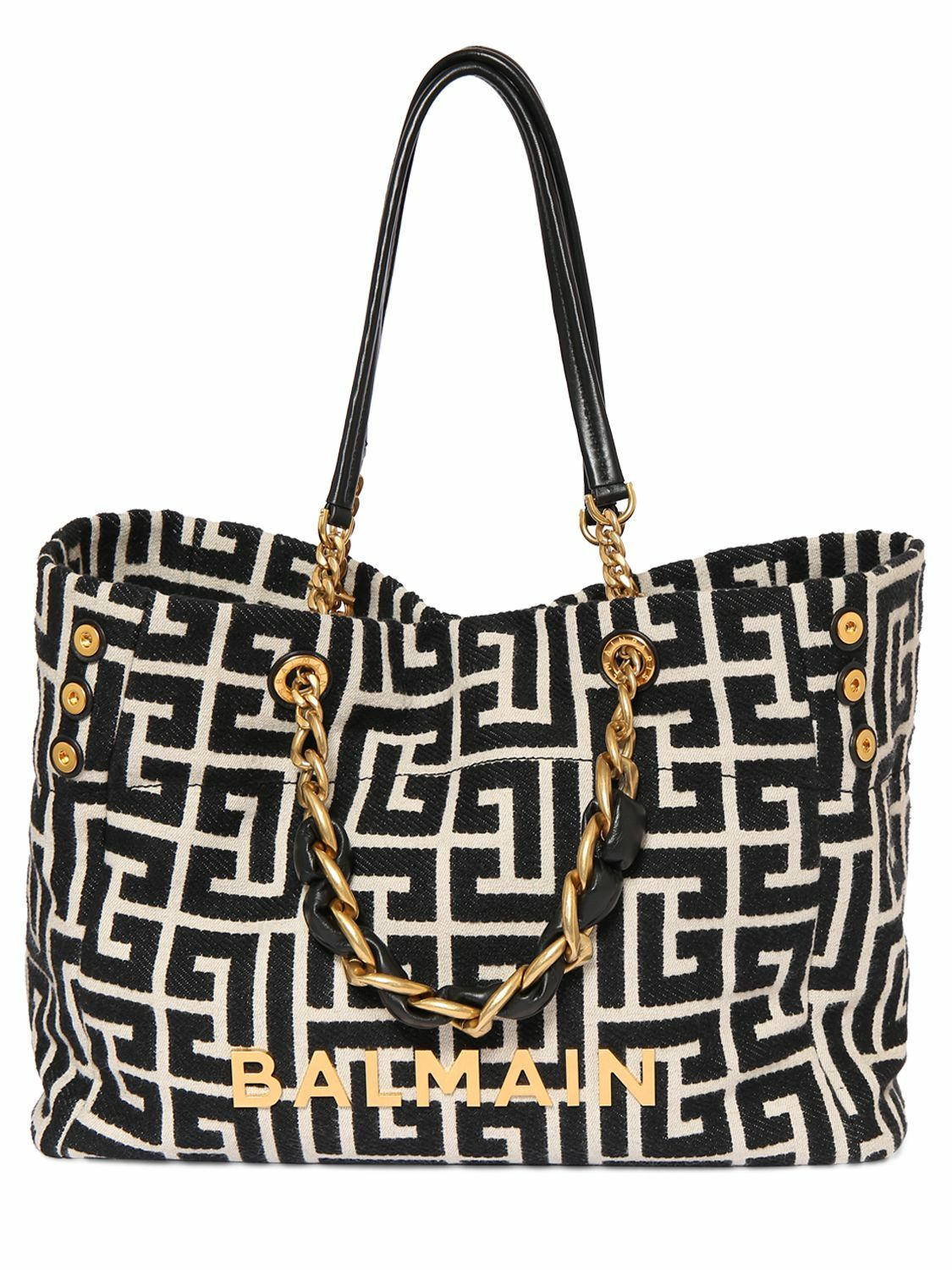 BALMAIN 1945 Soft Cabas Monogram Jacquard Bag Balmain
