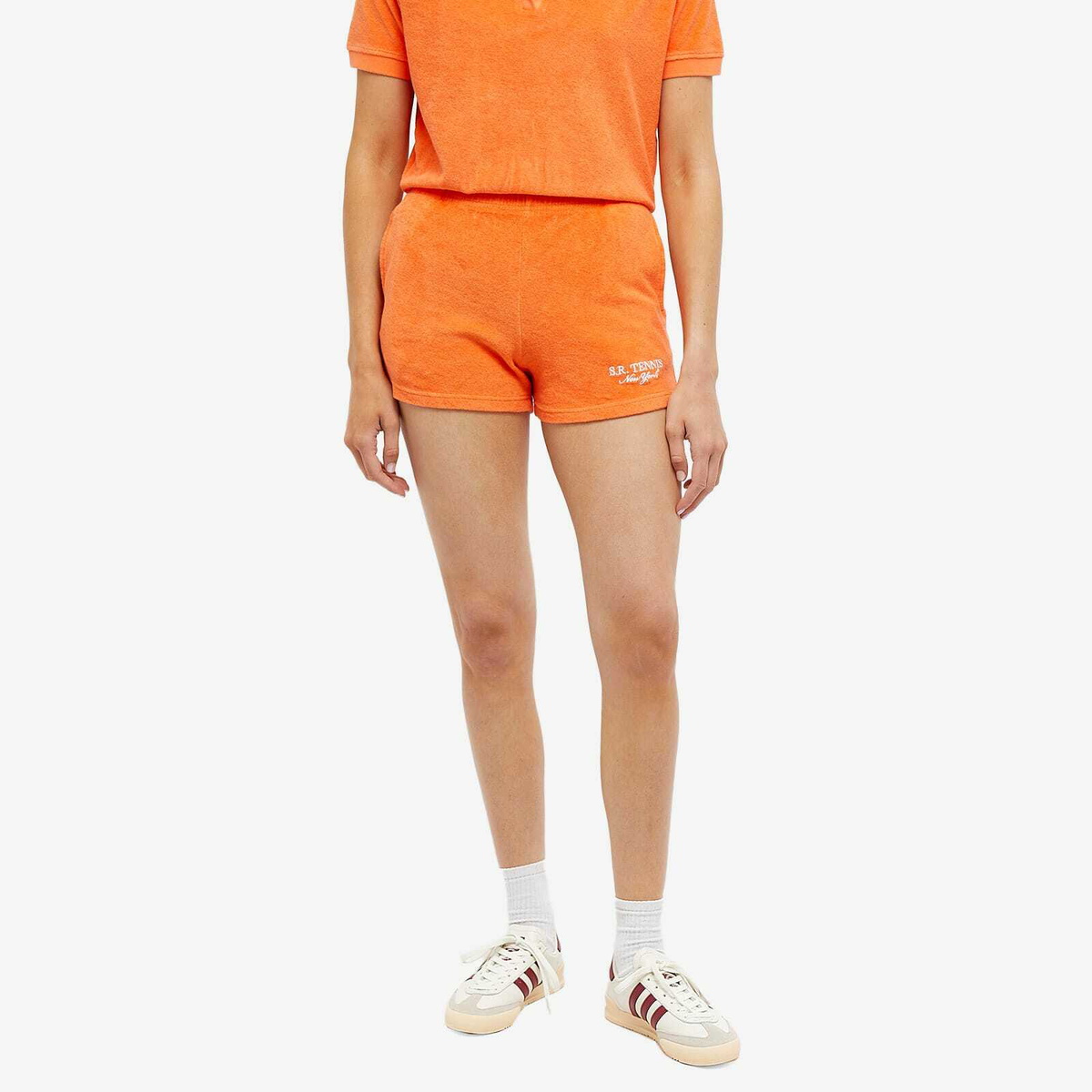 Sporty & Rich Women's Sport Tennis Short in Pomodoro/White Sporty & Rich