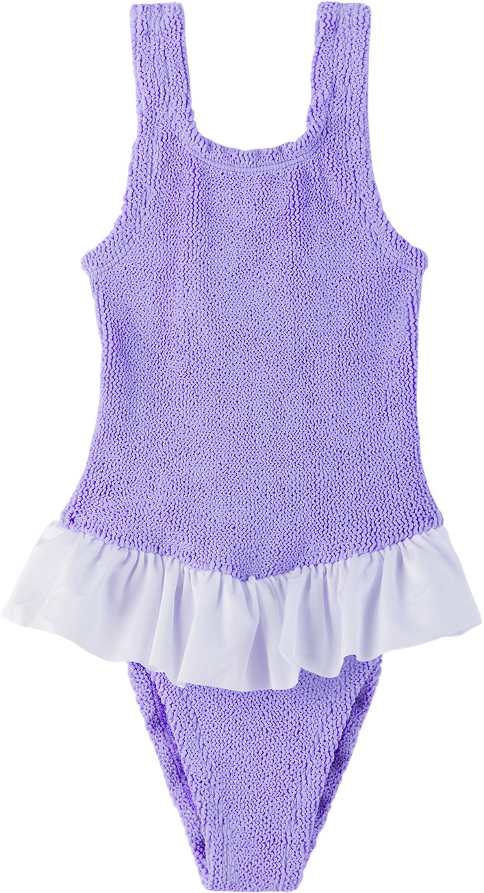 Hunza G Kids Purple Denise One-Piece Swimsuit Hunza G