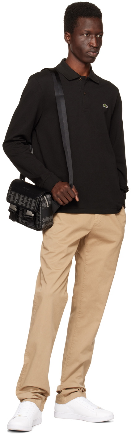 Lacoste Black 'The Blend' Monogram Messenger Bag Lacoste
