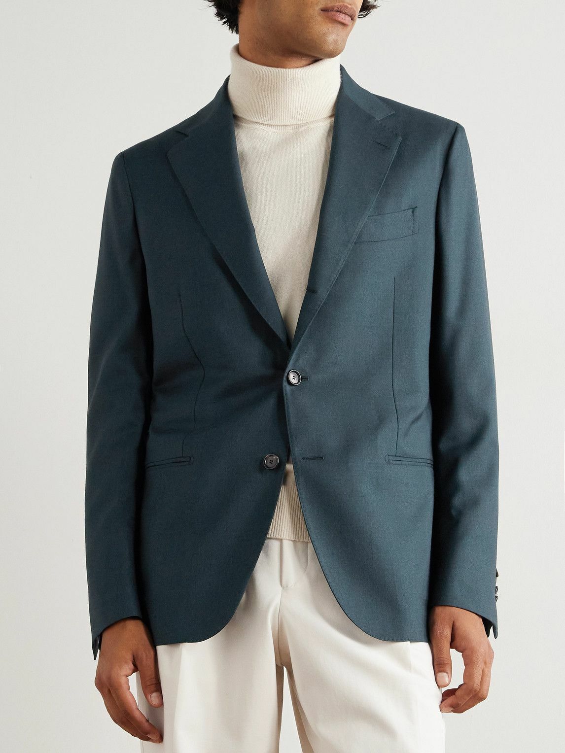 De Petrillo - Napoli Wool and Silk-Blend Twill Suit Jacket - Blue De ...