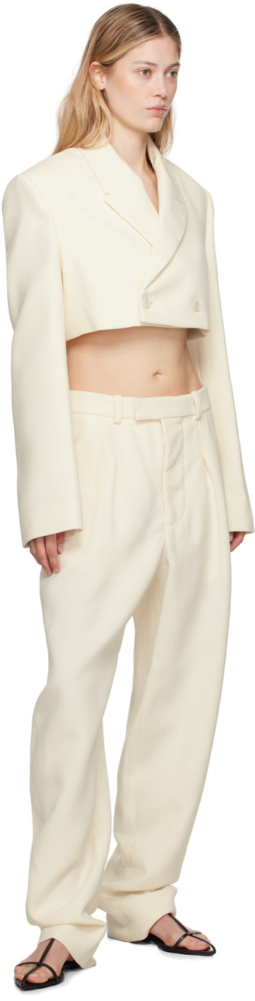WARDROBE.NYC Off-White Cropped Blazer WARDROBE.NYC