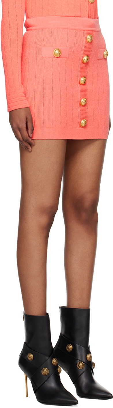 Balmain Pink Button Miniskirt Balmain