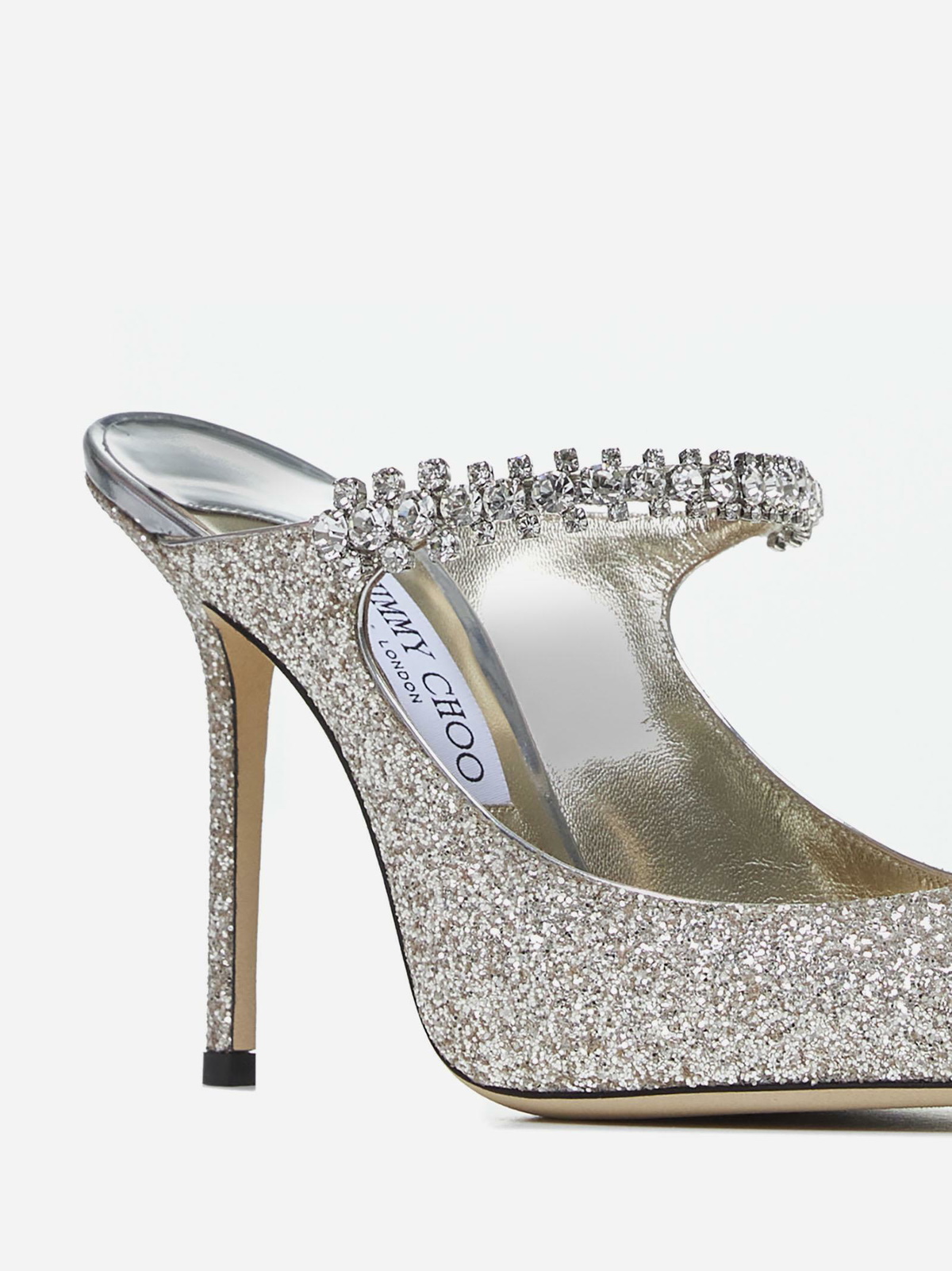 Jimmy Choo Sand Glitter Fabric Bing 100 Mules Jimmy Choo