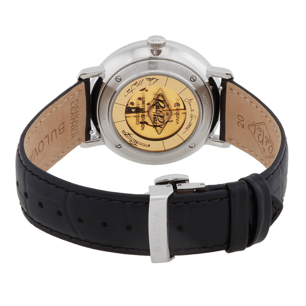 Bulova Rat Pack Automatic Black Dial Mens Watch 96B406 Bulova