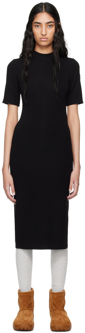 Moncler Black Viscose Midi Dress Moncler