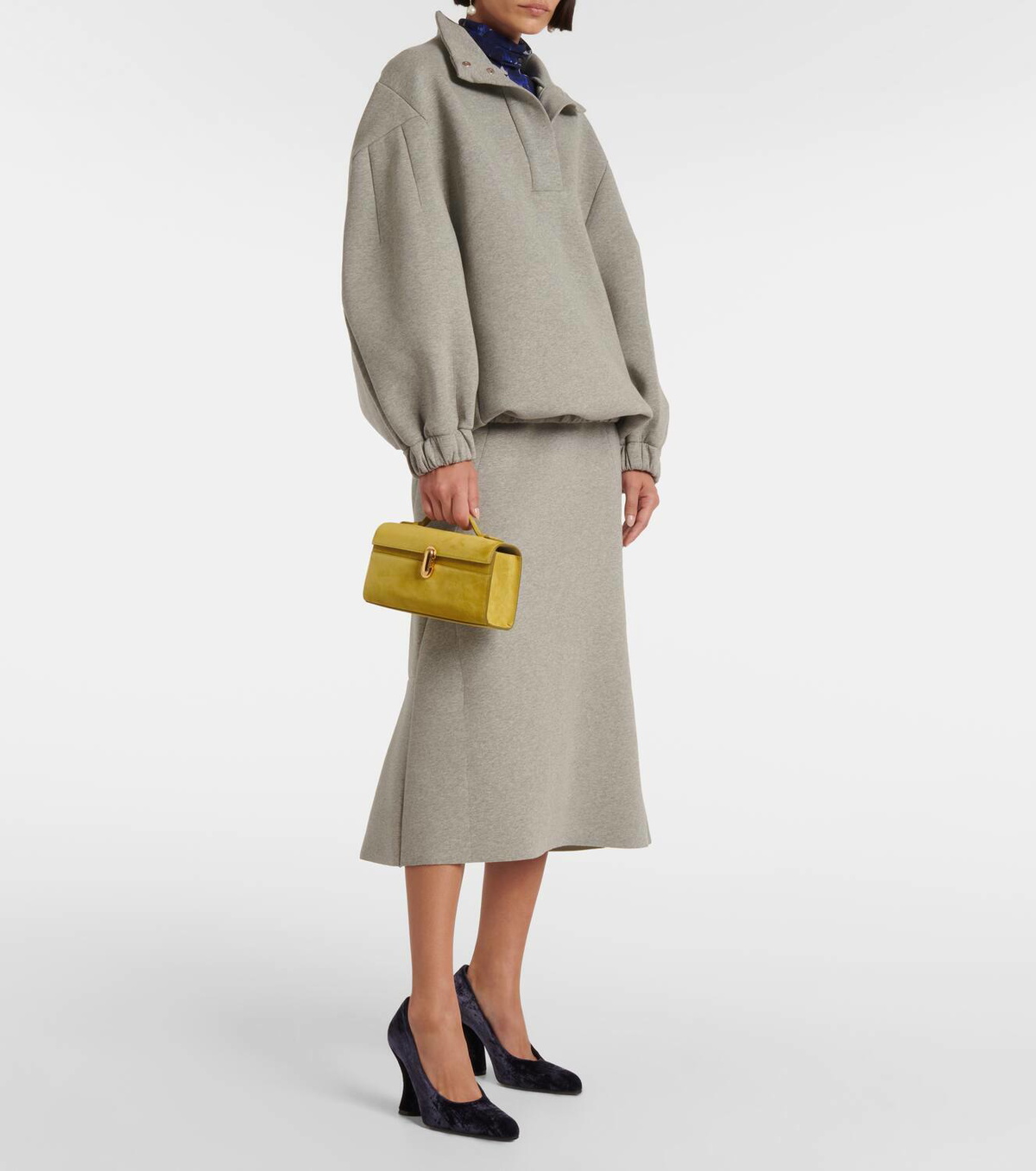 Savette Symmetry Pochette suede tote bag Savette