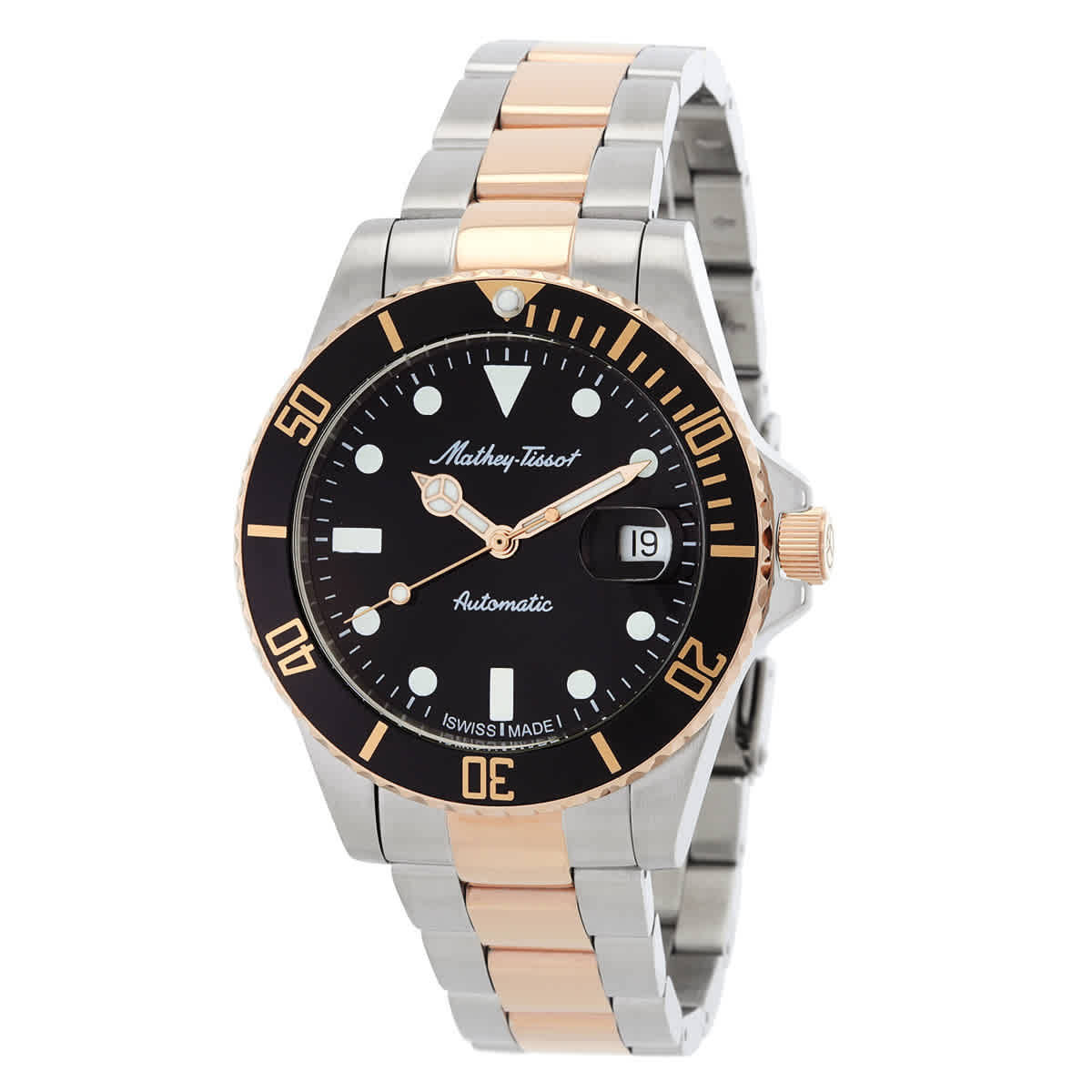 Mathey-Tissot Mathy Vintage Auto Automatic Black Dial Mens Watch ...