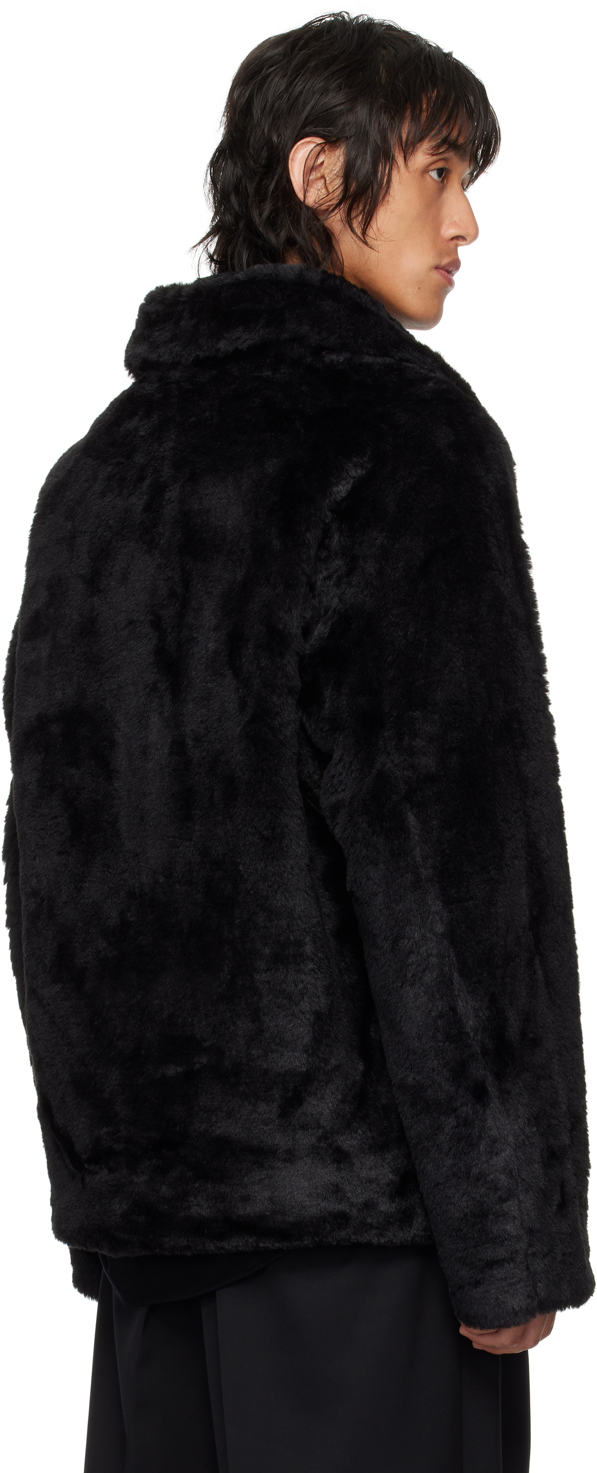 stein Black Acrylic Faux-Fur Jacket Steinhausen