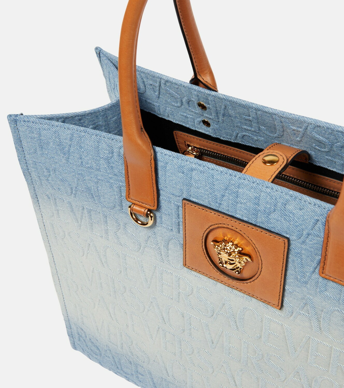 Versace - Large logo denim tote bag Versace