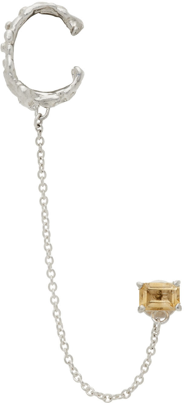 Faris Silver Roca Gem Studcuff Earring Faris