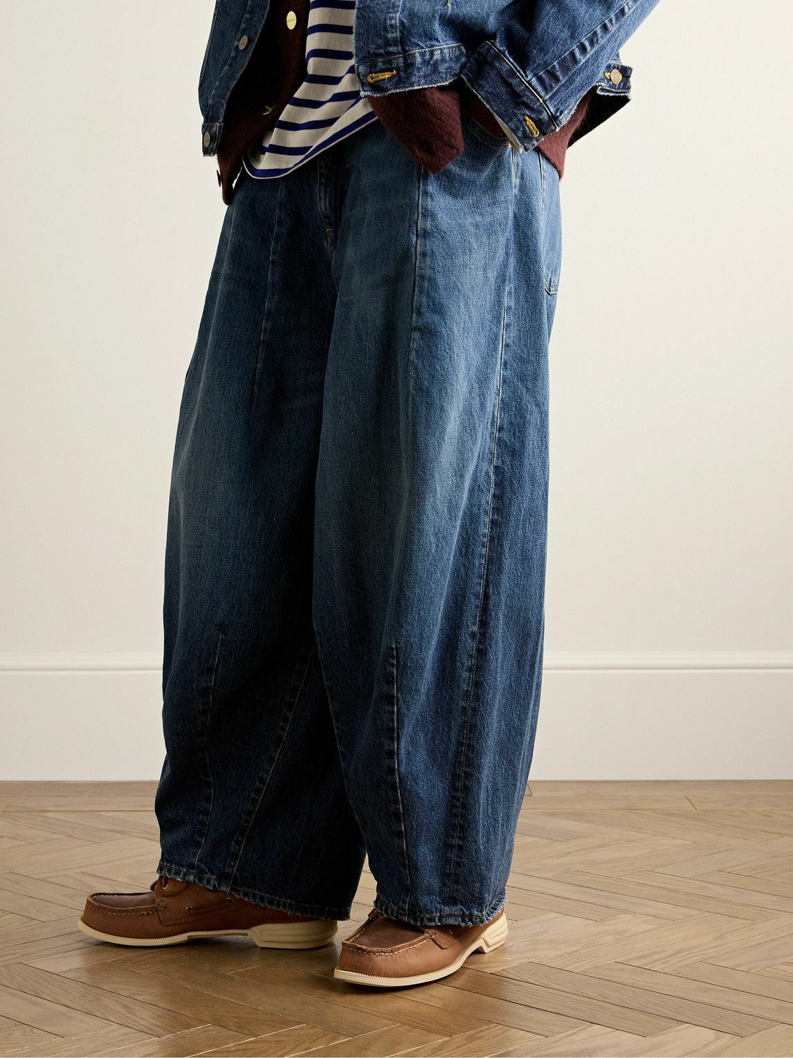 Visvim - Americana II Eye-Folk Textured-Leather Boat Shoes - Brown Visvim