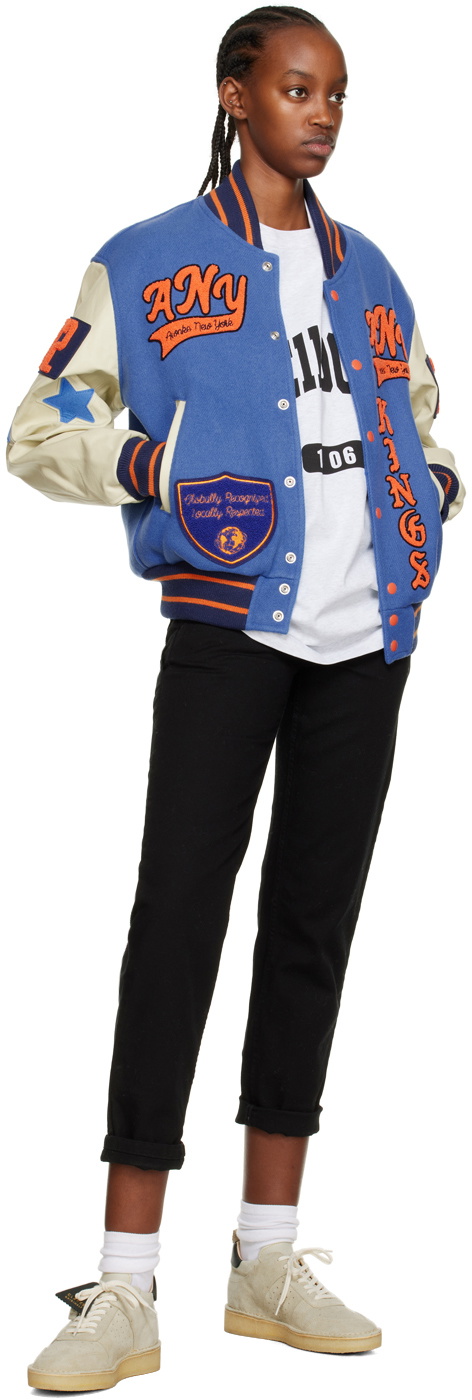 Awake NY Blue Corazón Varsity Bomber Jacket Awake NY