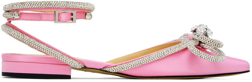 MACH & MACH Pink Double Bow Ballerina Flats MACH & MACH