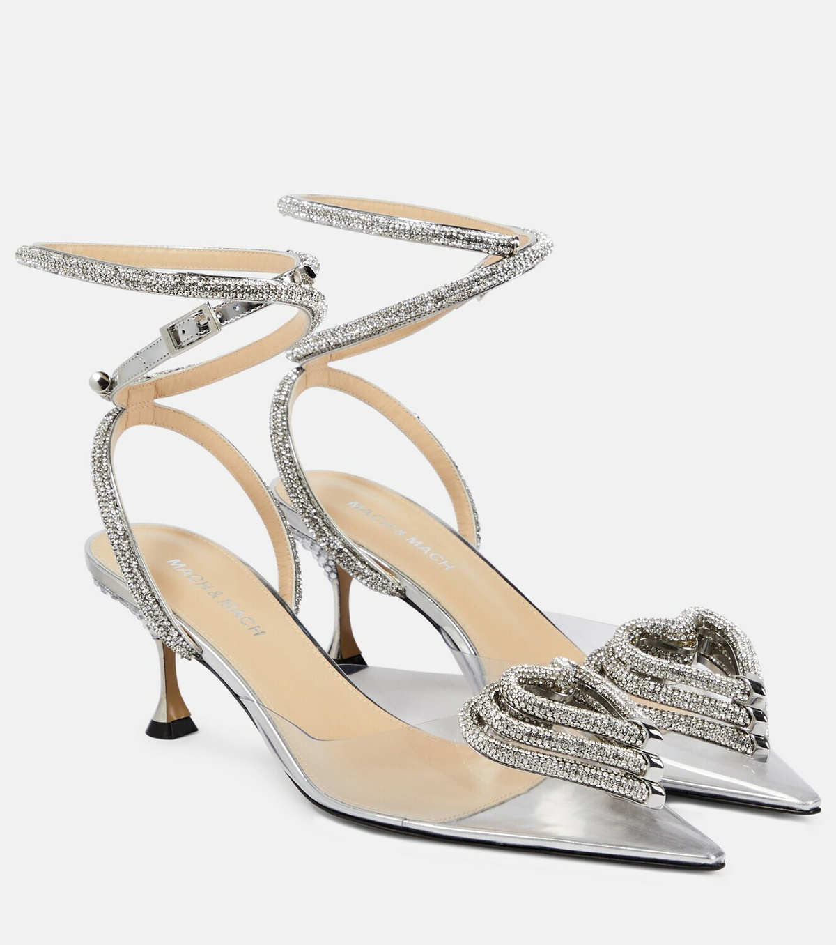 Mach & Mach Triple Heart embellished PVC pumps MACH & MACH