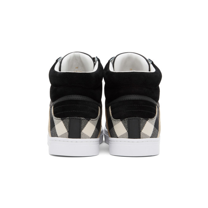 Burberry Black House Check Reeth High-Top Sneakers Burberry