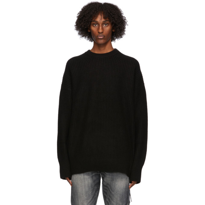 mastermind WORLD Black Cashmere Needle Punch Sweater MASTERMIND WORLD