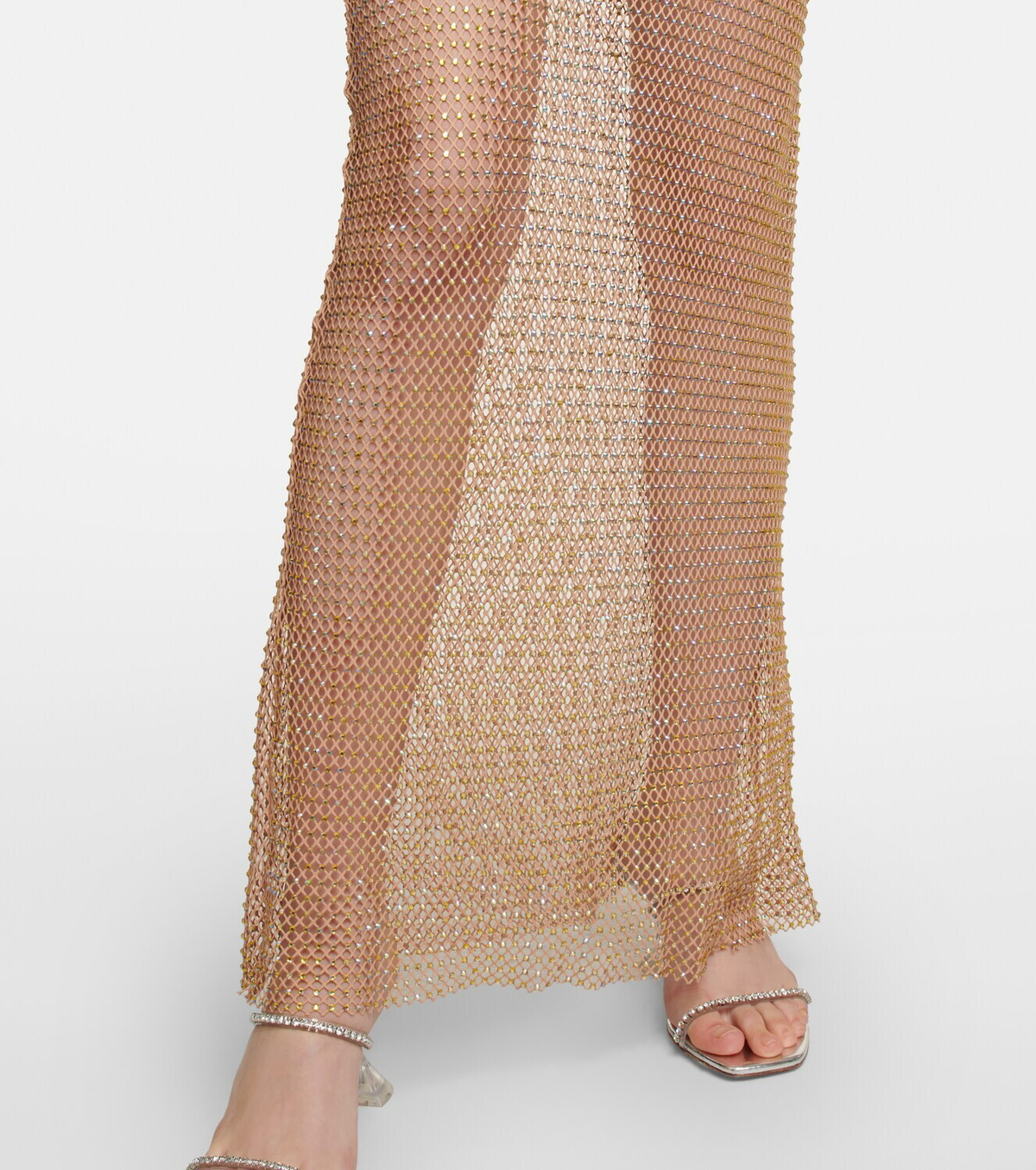 Self-Portrait Embellished fishnet maxi dress Self-Portrait
