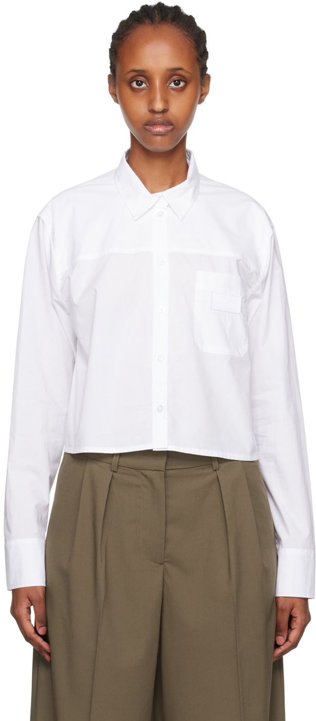 REMAIN Birger Christensen White Cropped Shirt REMAIN Birger Christensen