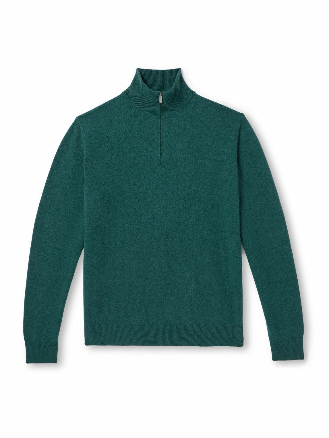 Massimo Alba - Liam Brushed Cashmere Half-Zip Sweater - Green Massimo Alba