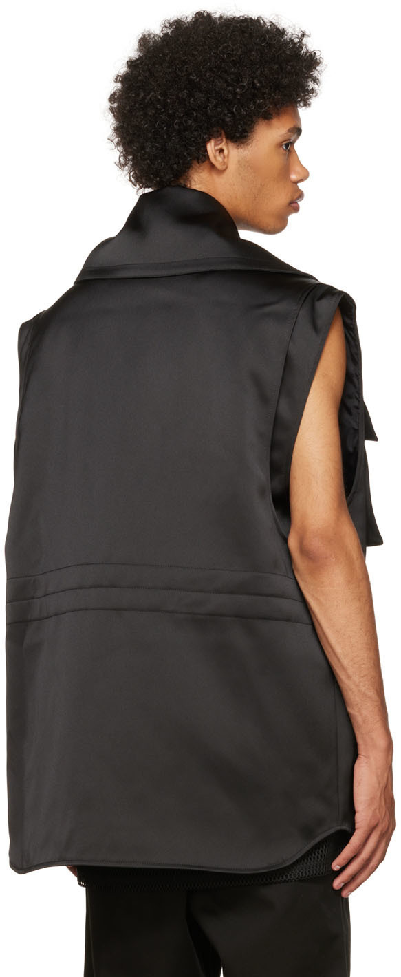 AMI Paris Black Polyester Vest AMI