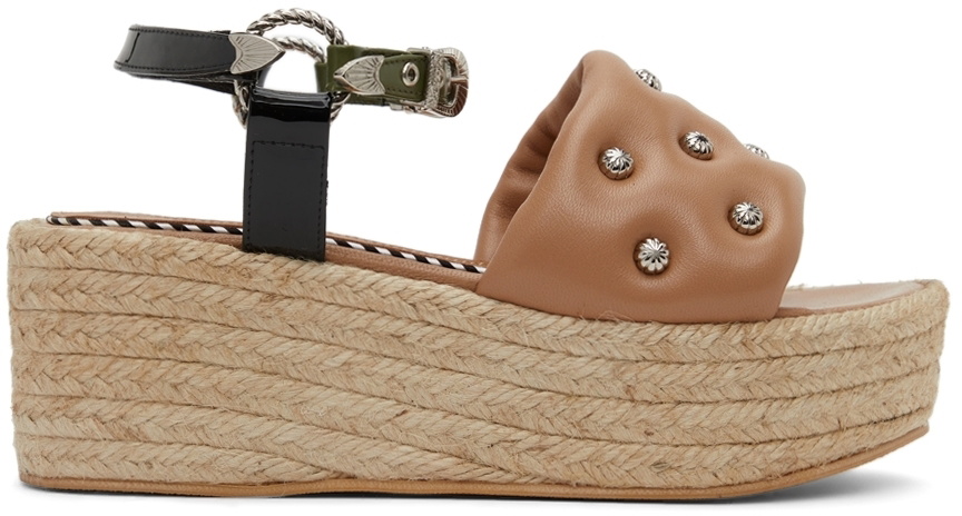 Toga Pulla SSENSE Exclusive Beige Studded Platform Sandals Toga Pulla