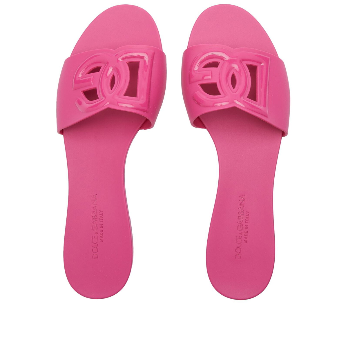 Dolce & Gabbana Women's Logo Slide Sandal in Fuxia Dolce & Gabbana