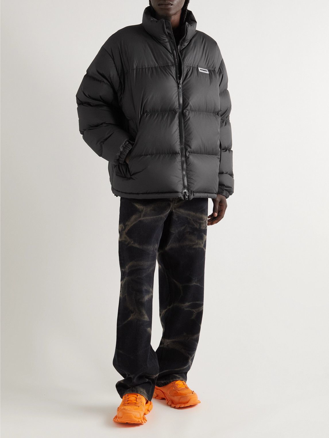 VETEMENTS - Oversized Logo-Appliquéd Quilted Shell Jacket - Black Vetements