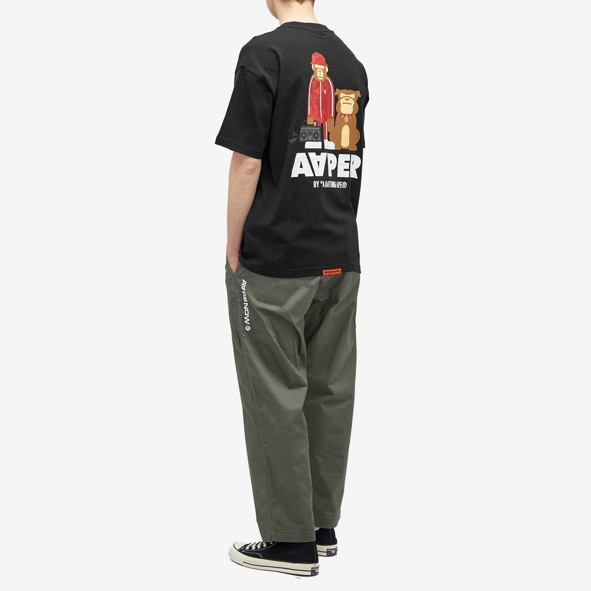 Men's AAPE Bravo Aaper T-Shirt in Black AAPE by A Bathing Ape