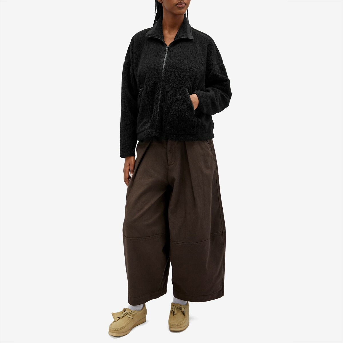 YMC Women's Aaron Zip Sweatshirt in Black YMC