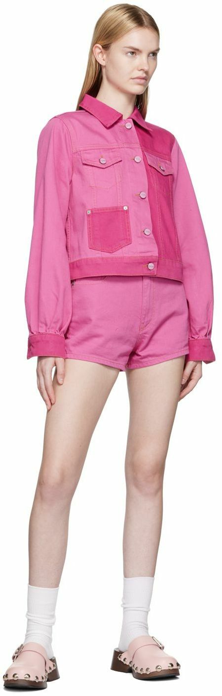 GANNI Pink Mini Denim Shorts GANNI