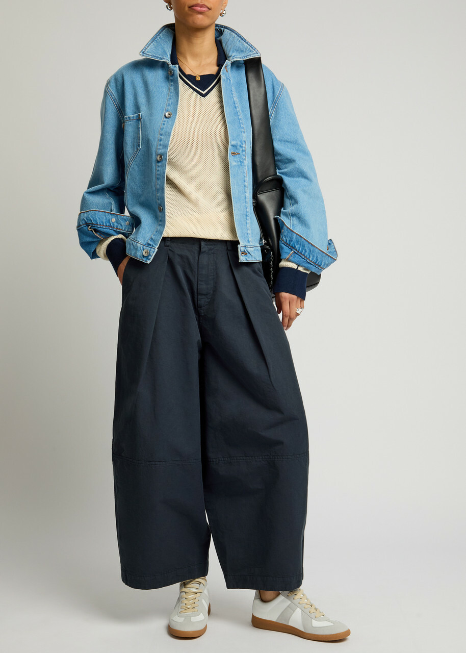Ymc Deadbeat Barrel-leg Cotton-blend Trousers Navy YMC
