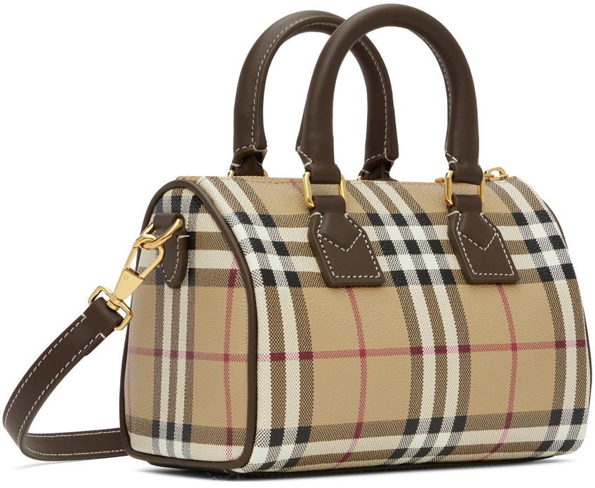 Burberry Beige Mini Check Bowling Bag Burberry