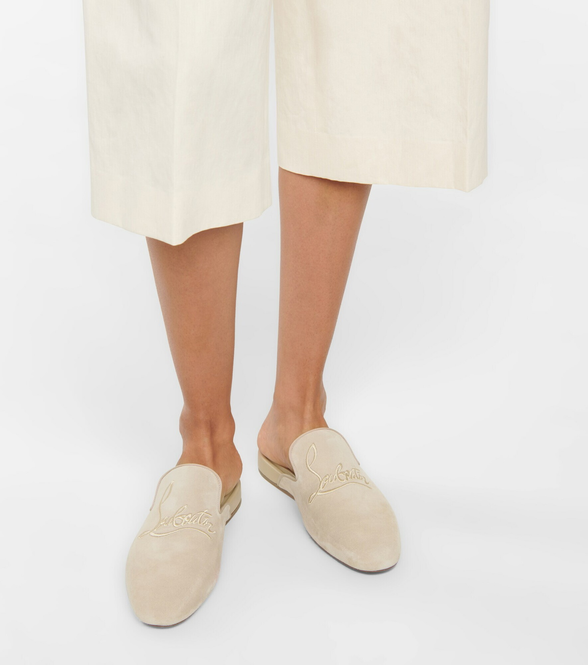 Christian Louboutin - Navy Coolito Donna suede slippers Christian Louboutin