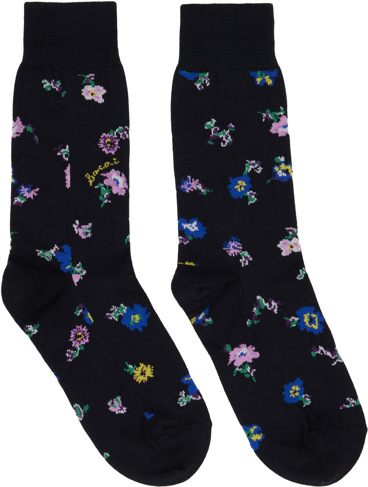 sacai Black Floral Socks Sacai