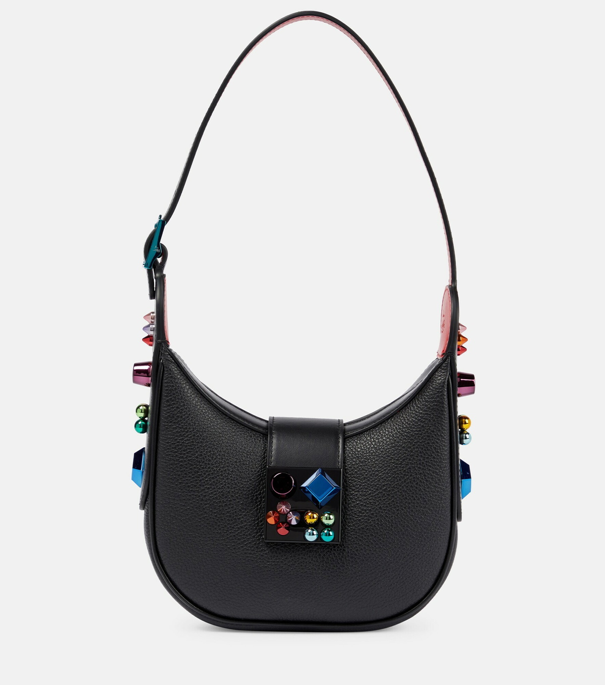 Christian Louboutin - Carasky Mini embellished leather shoulder bag ...