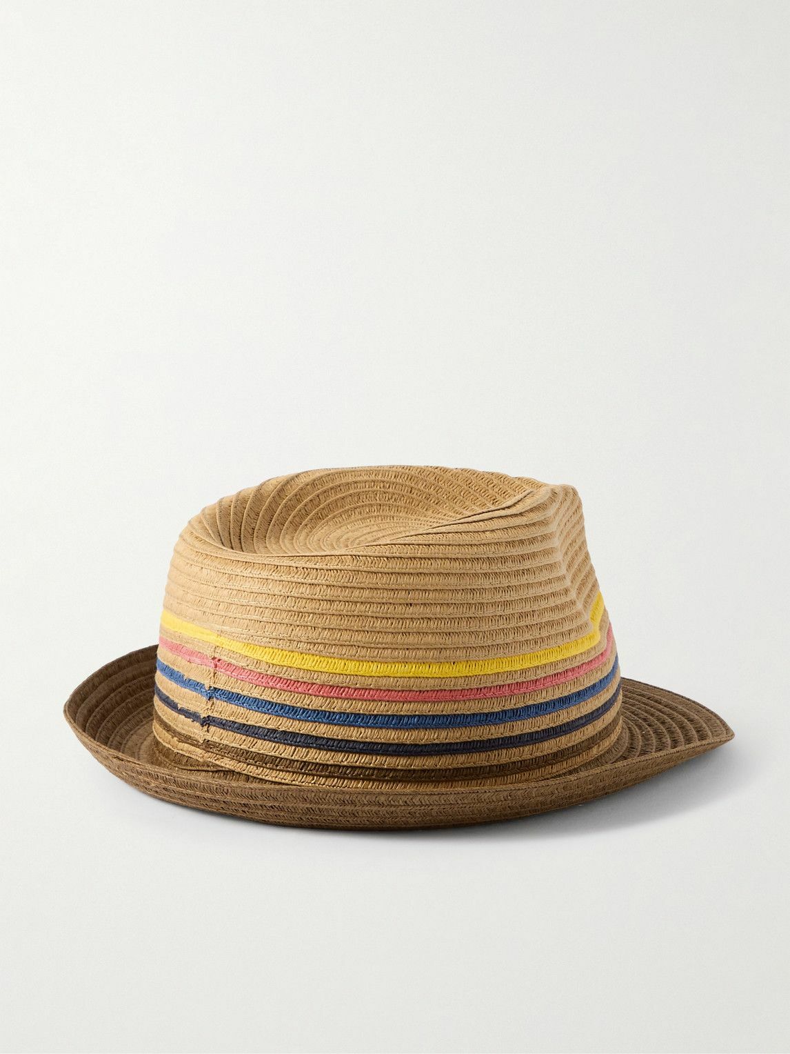 Paul Smith - Striped Raffia Fedora - Brown Paul Smith