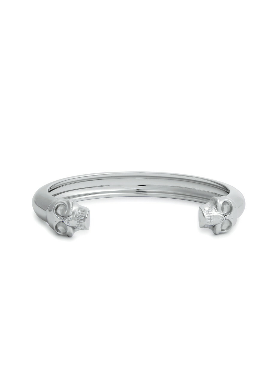Alexander Mcqueen Twin Skull Cuff Silver Alexander McQueen