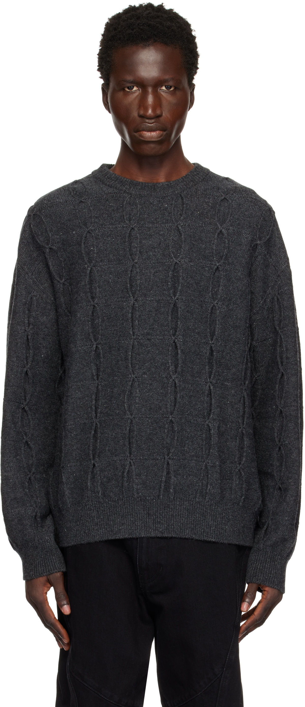 WOOYOUNGMI Gray Weaving Detail Sweater Wooyoungmi