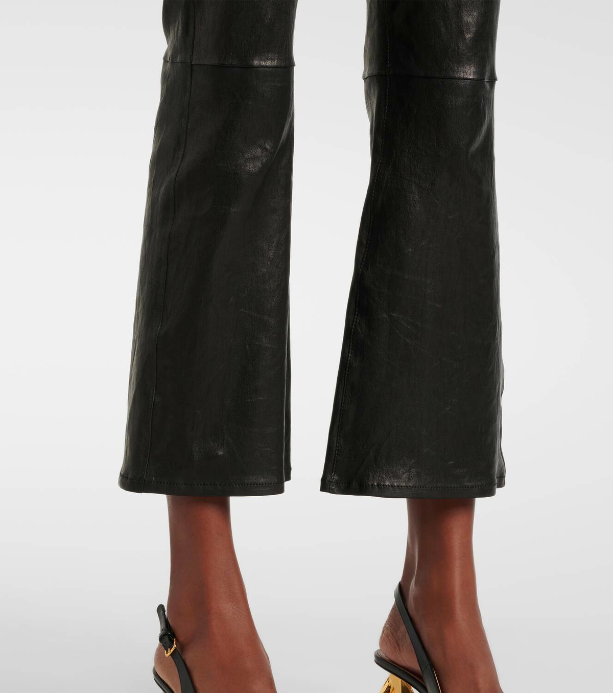 Frame Le Crop Mini Boot leather bootcut pants Frame Denim