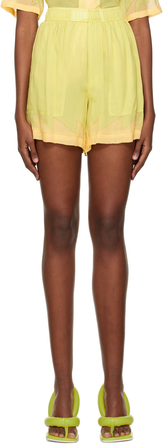 Bode Yellow Zig-Zag Shorts Bode