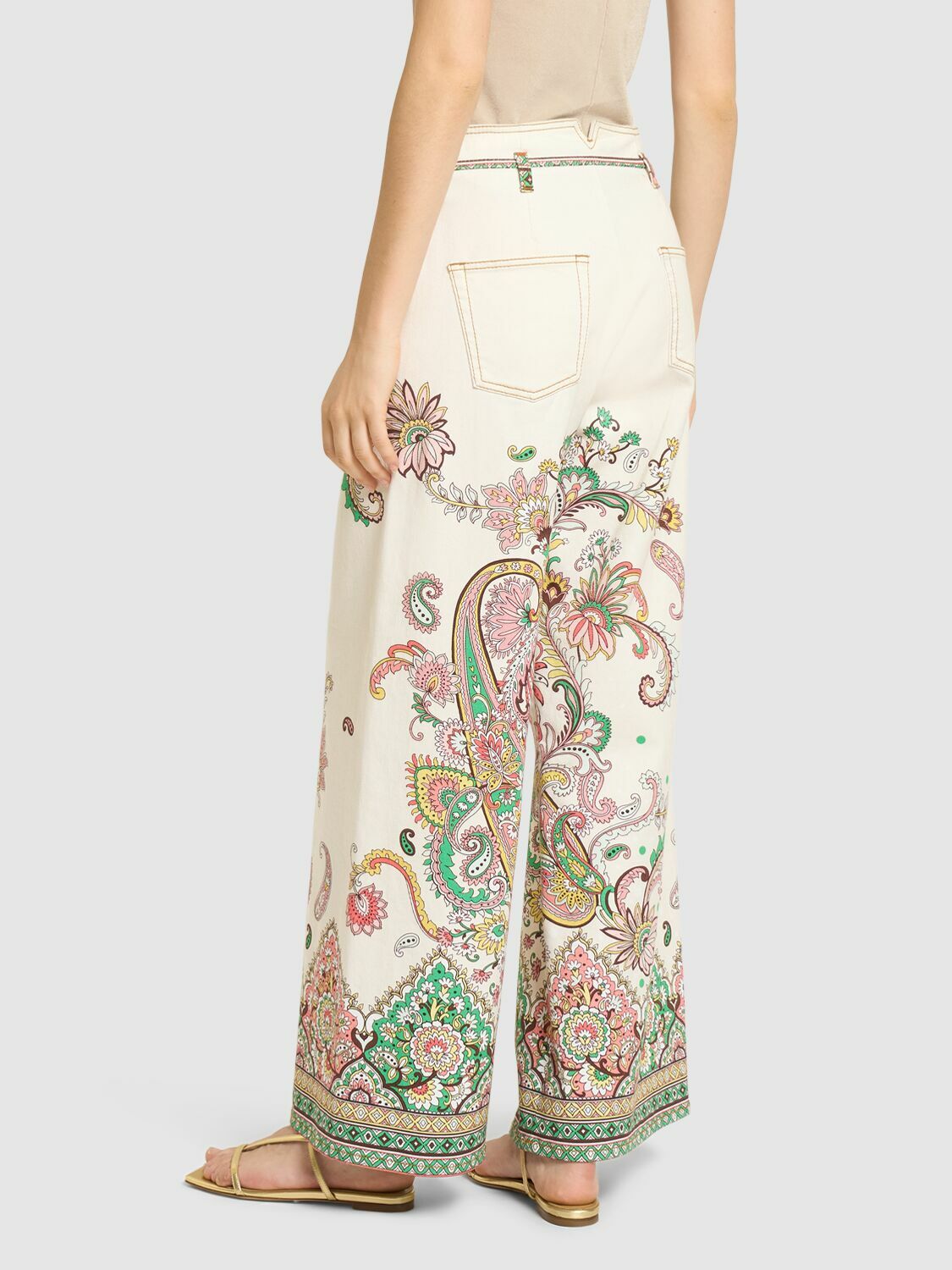 ETRO Printed Denim Flared Jeans Etro