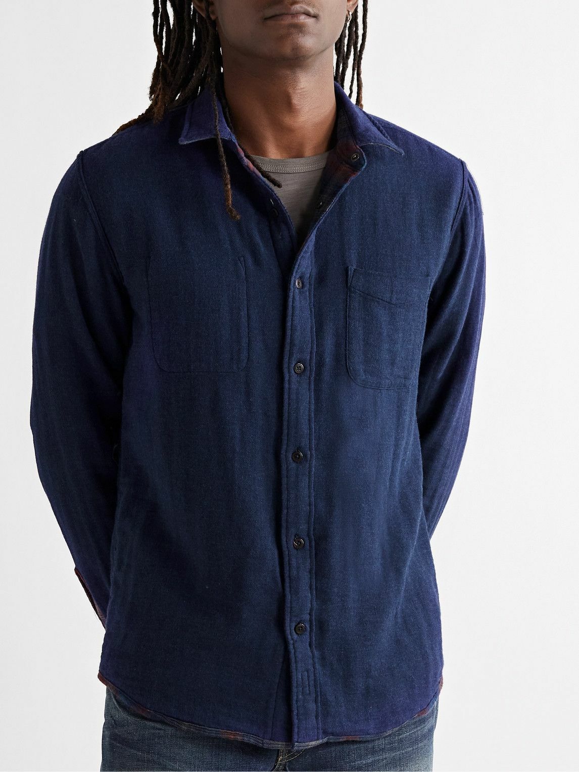 Faherty - Reversible Checked Cotton Shirt - Blue Faherty