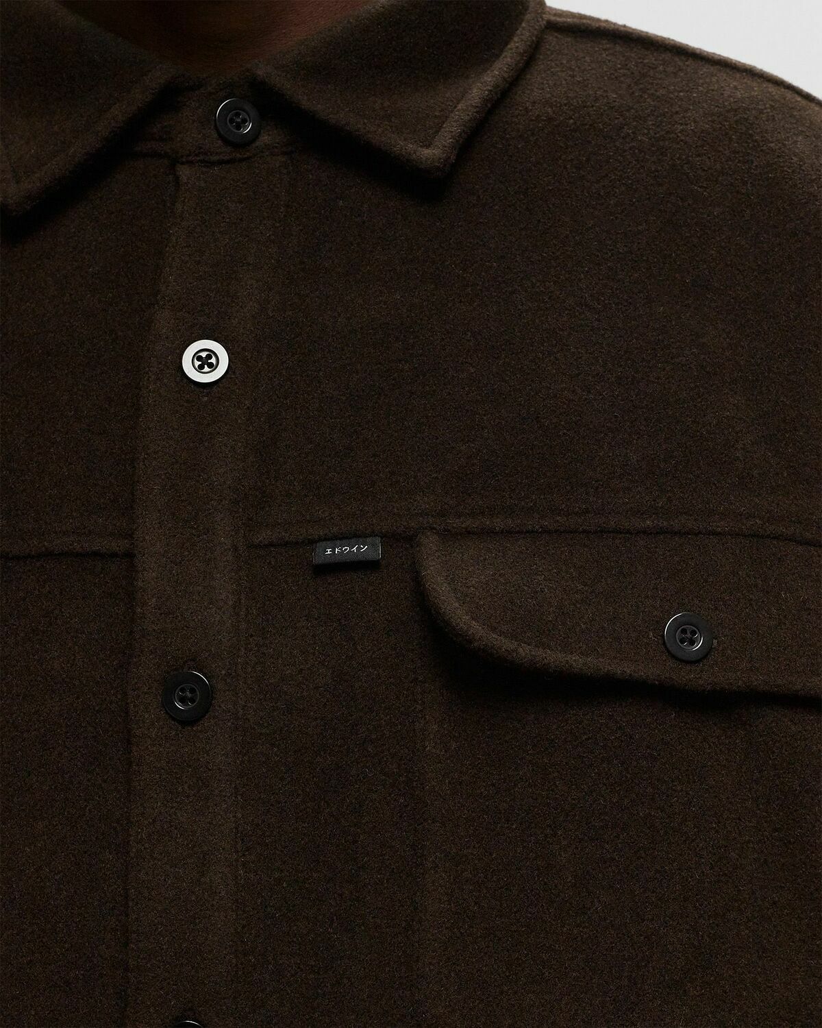 Edwin Jowen Overshirt Ls Brown Overshirts Edwin