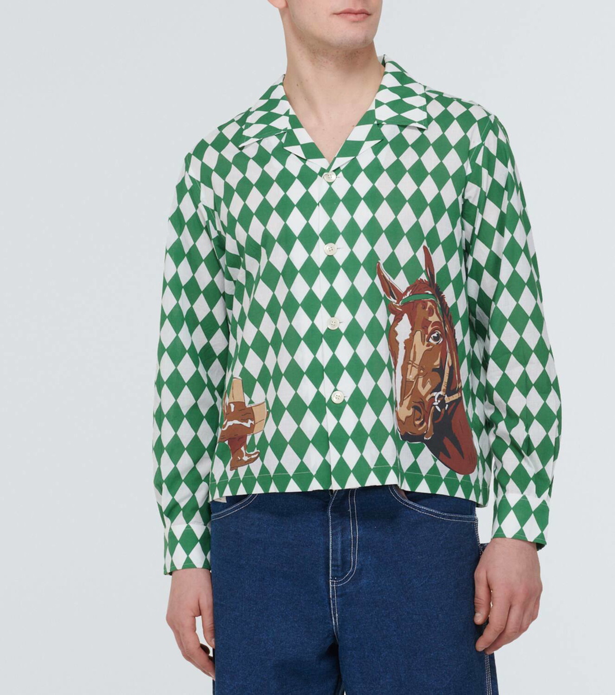 Bode Jockey printed cotton shirt Bode