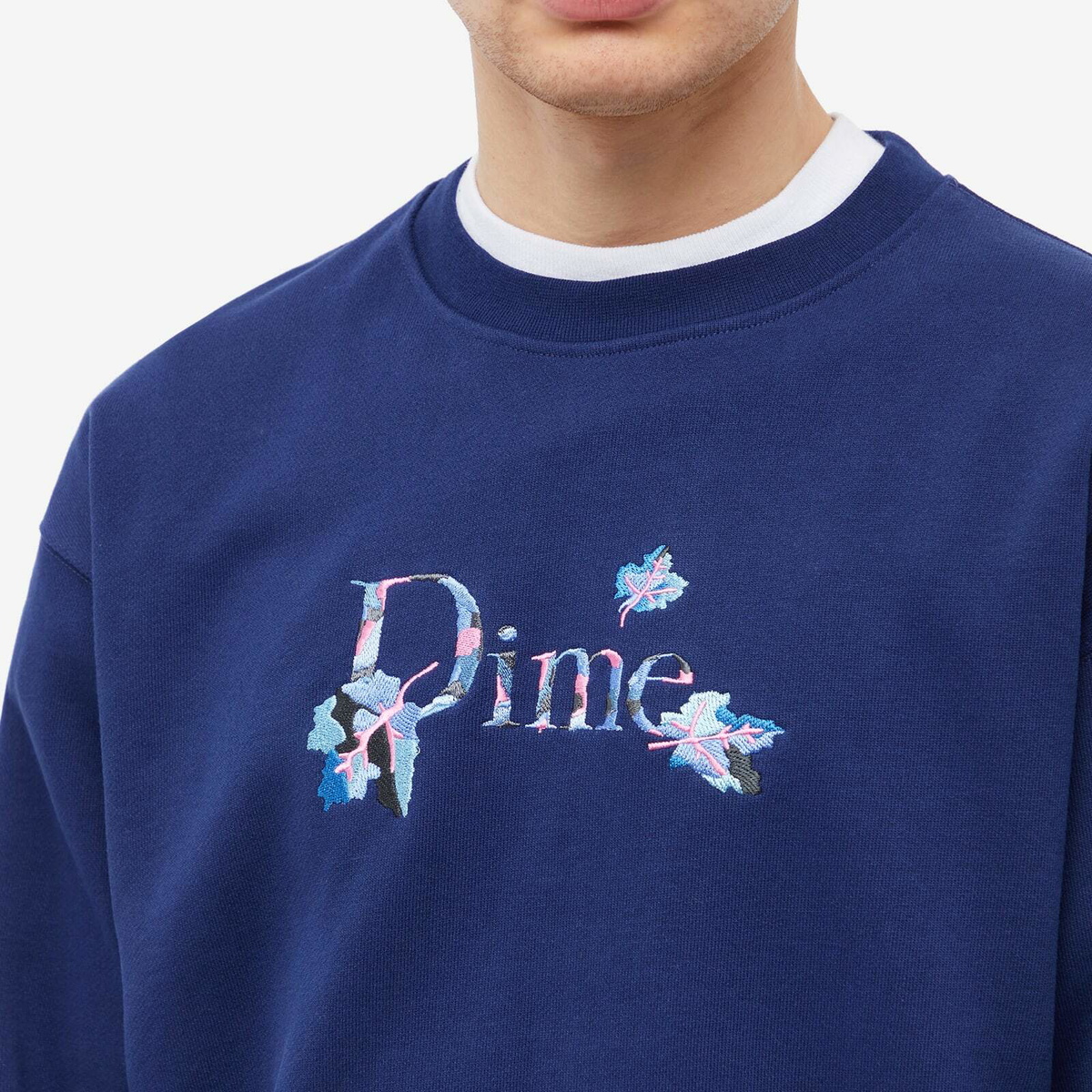 Dime Men's Classic Leafy Crew Sweat in Navy Dime