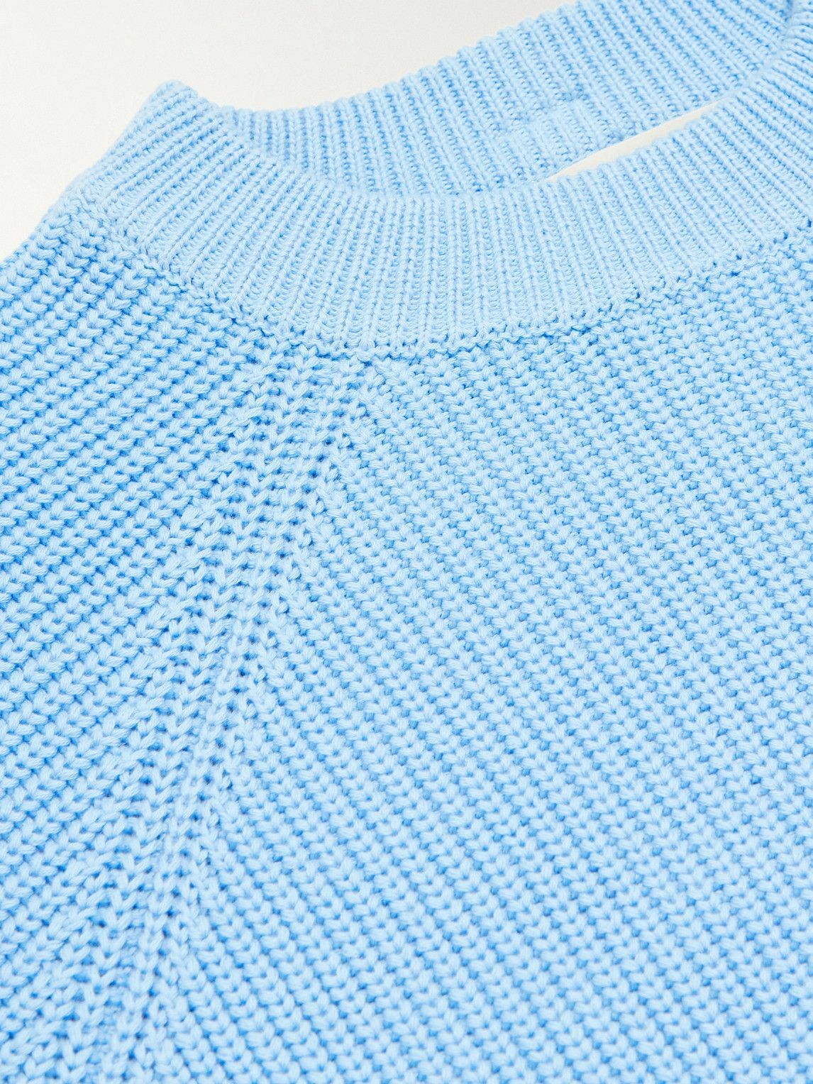 Abc. 123. - Logo-Embroidered Ribbed Cotton Sweater - Blue Advisory ...