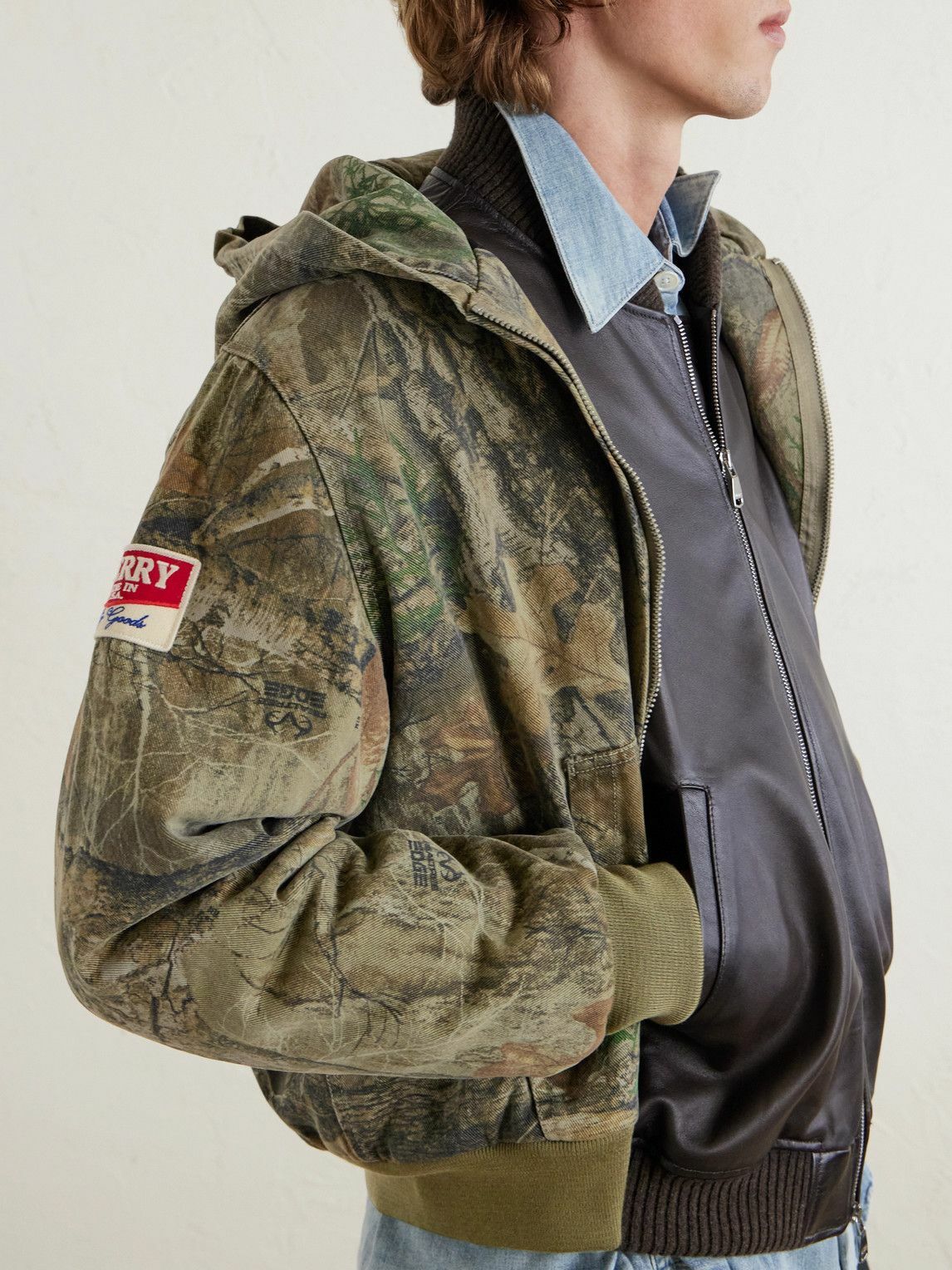 Cherry Los Angeles - Padded Printed Cotton-Twill Hooded Bomber Jacket ...