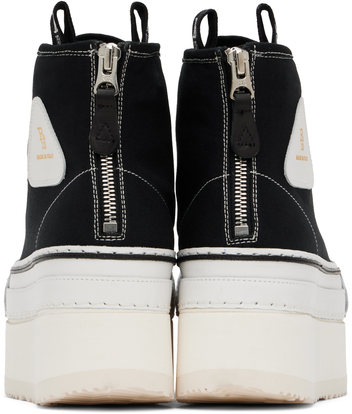 R13 Black Courtney Platform High Top Sneakers R13