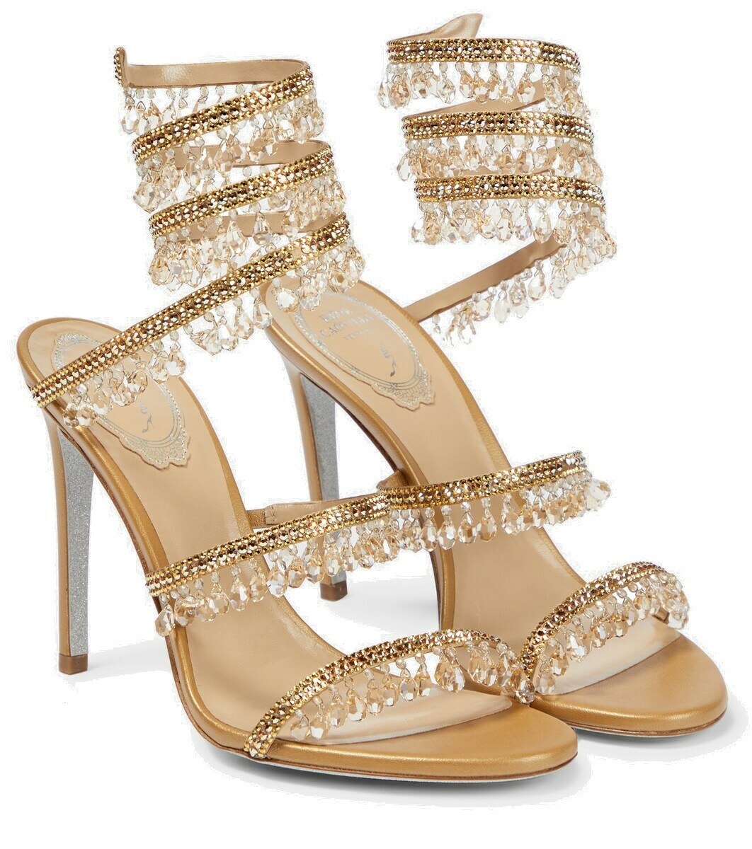Rene Caovilla Chandelier embellished satin sandals Rene Caovilla